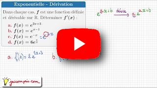 Fonction exponentielle dérivation première spécialité maths cours et exercices en vidéo