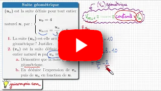 suite géométrique - cours - raison - variations - exercices