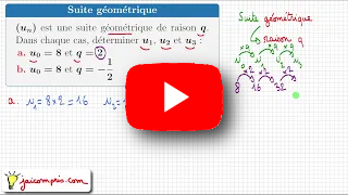 suite géométrique - cours - raison - variations - exercices